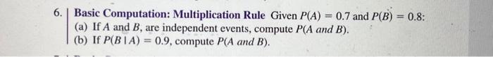 Solved Basic Computation: Rules of Probability Given | Chegg.com