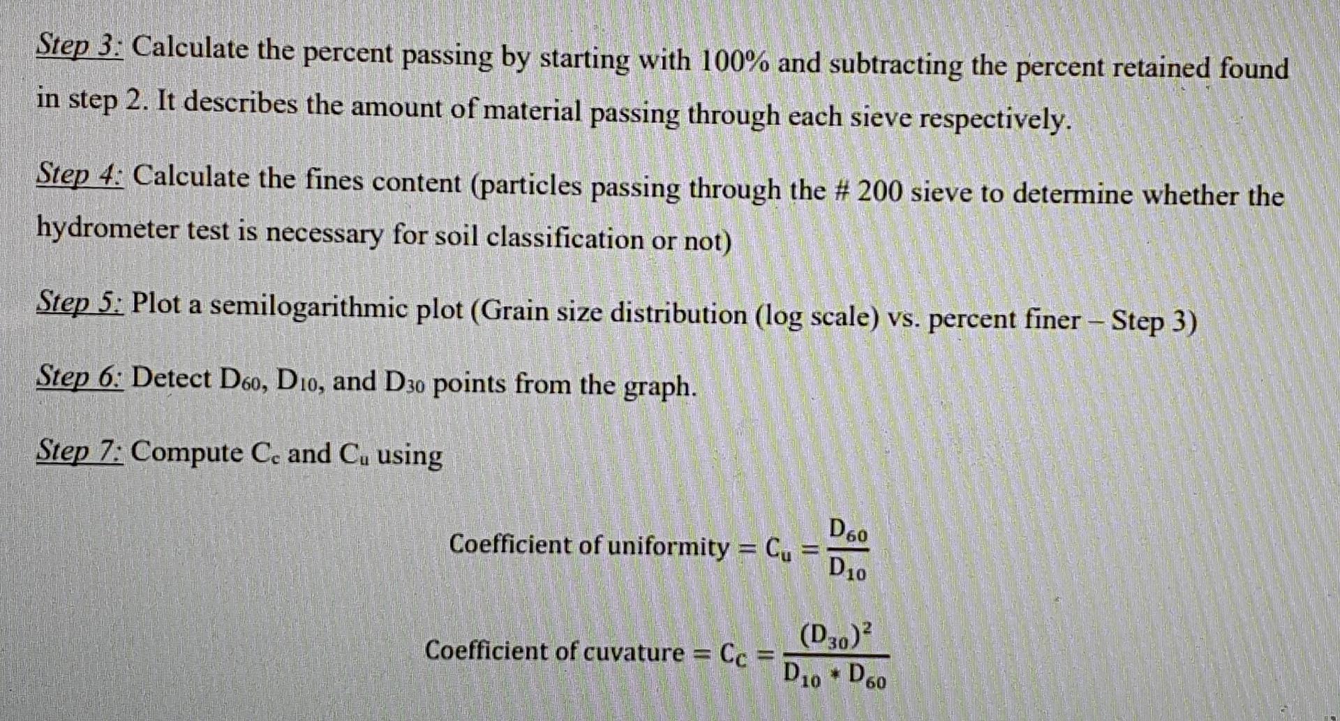 Solved Calculations Step I: Obtain the mass of soil retained | Chegg.com