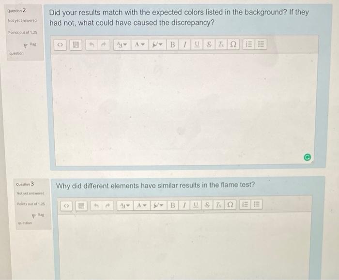 Solved Record The Results Of Your Flame Tests M A B 1 US Chegg
