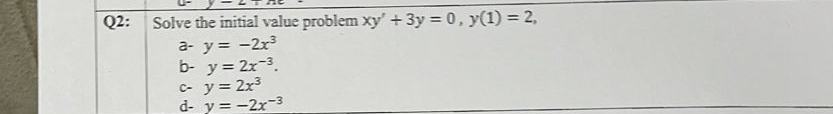 Solved Q2: Solve the initial value problem | Chegg.com