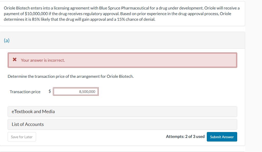 Solved Oriole Biotech enters into a licensing agreement with | Chegg.com