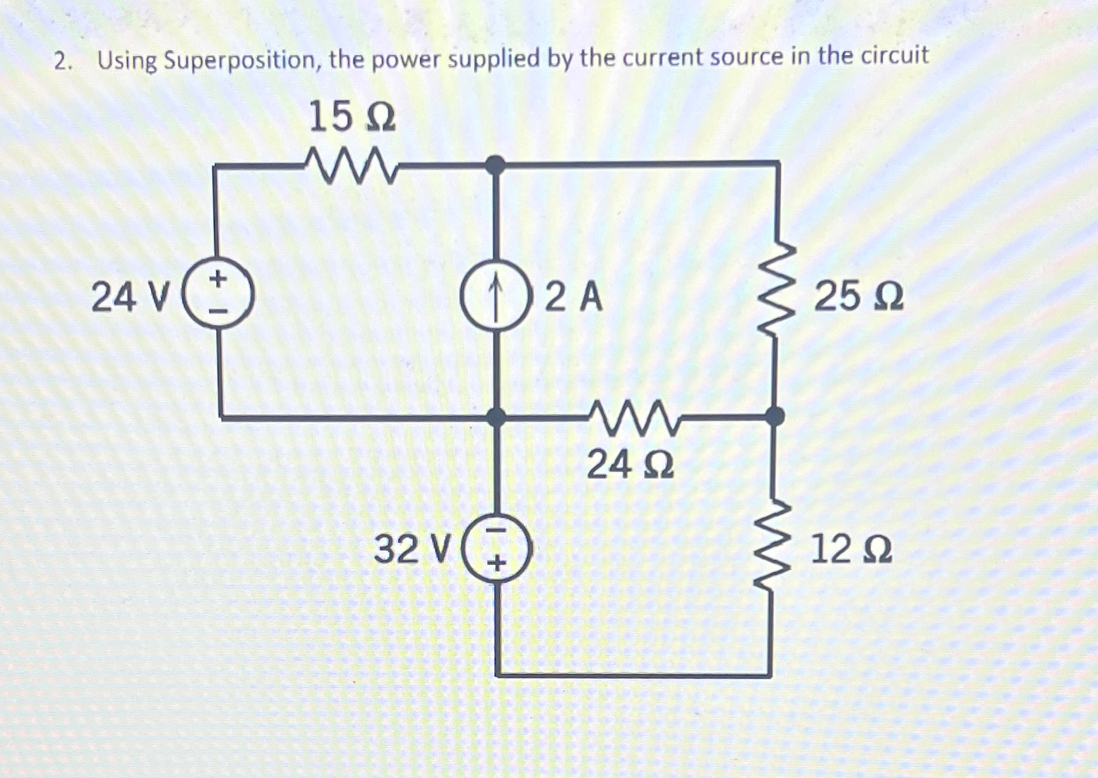 Solved Using Superposition, the power supplied by the | Chegg.com