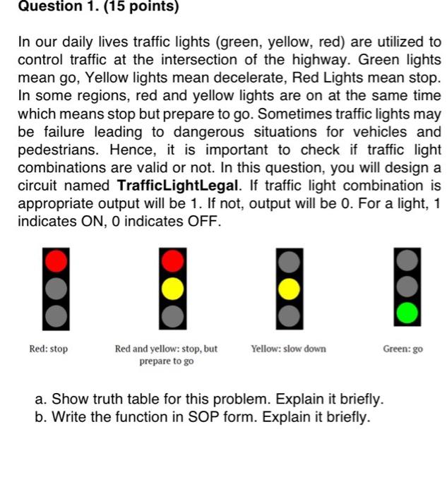Solved Question 1. (15 points) In our daily lives traffic | Chegg.com