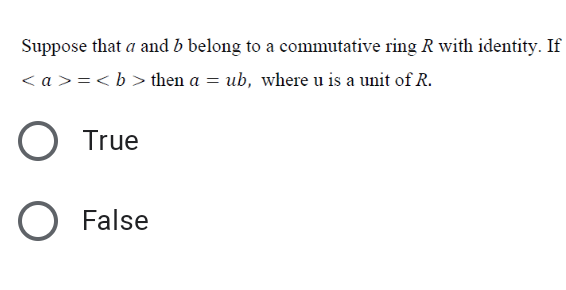 Solved Suppose that a and b belong to a commutative ring R | Chegg.com