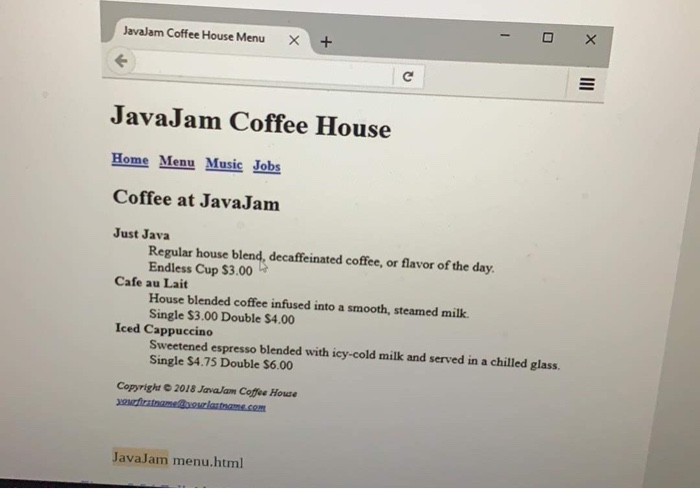 Solved JavaJam Coffee House Use the JavaJam Coffee House | Chegg.com