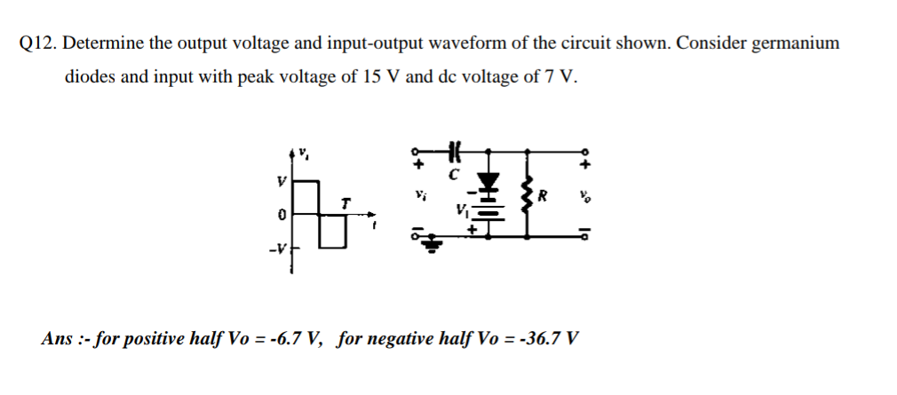 Solved Q12. ﻿Determine the output voltage and input-output | Chegg.com