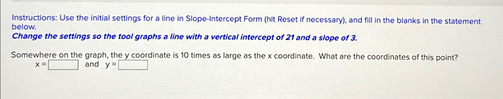Solved Instructions: Use the initial settings for a line in | Chegg.com