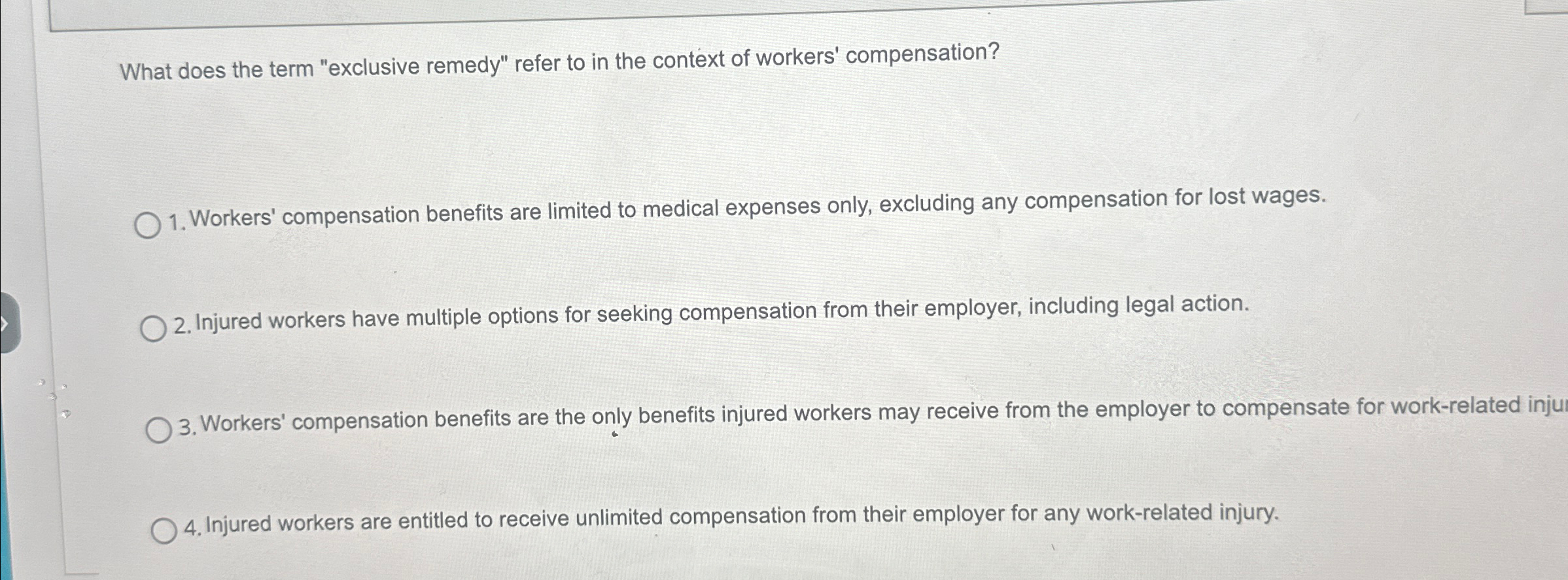 Solved What does the term "exclusive remedy" refer to in the | Chegg.com