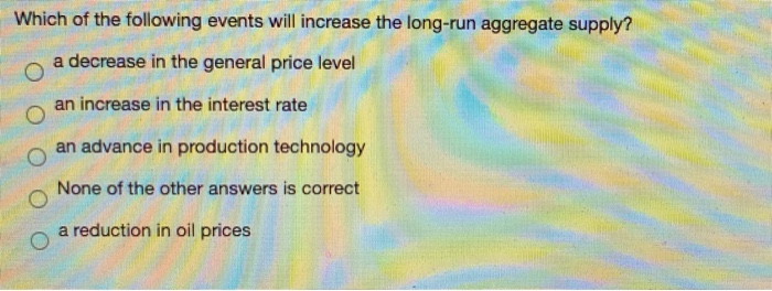 Solved Which of the following events will increase the | Chegg.com