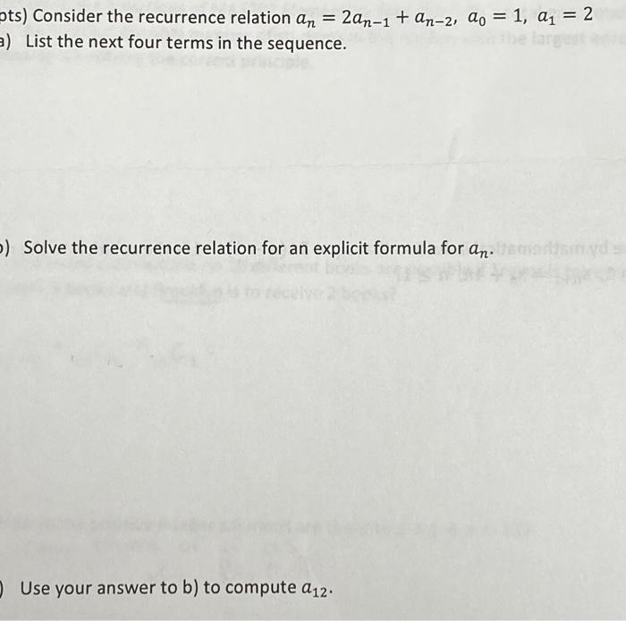 S Consider The Recurrence Relation
