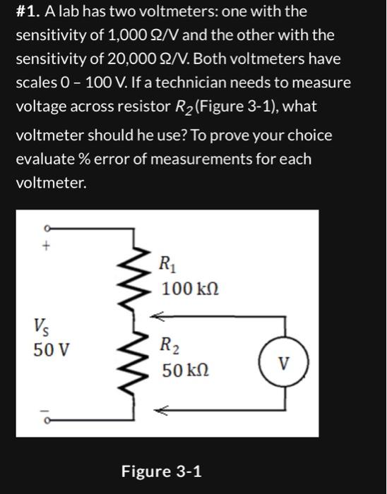 Solved \#1. A lab has two voltmeters: one with the | Chegg.com