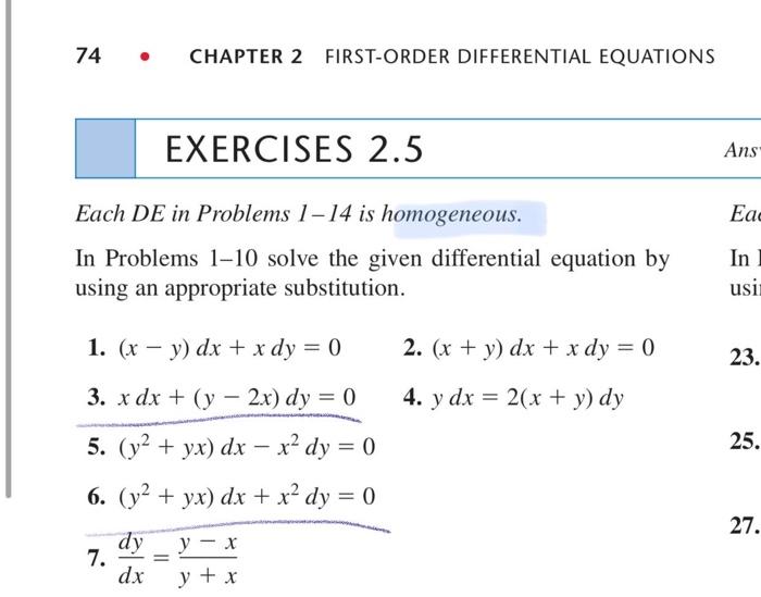 Solved 74 CHAPTER 2 FIRST-ORDER DIFFERENTIAL EQUATIONS | Chegg.com