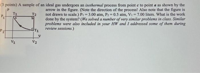 Solved (3 points) A sample of an ideal gas undergoes an | Chegg.com