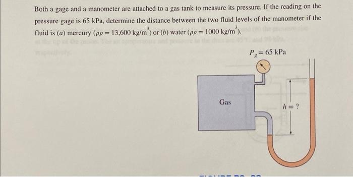 Solved Both a gage and a manometer are attached to a gas | Chegg.com