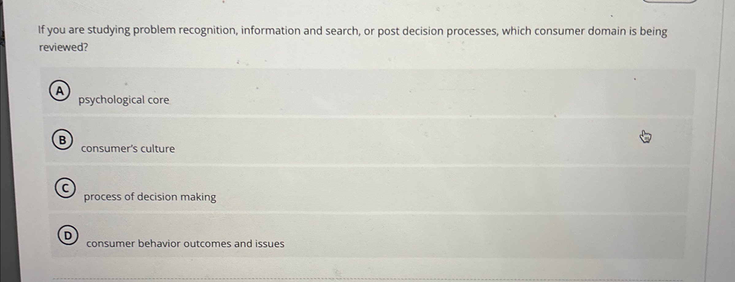 Solved If you are studying problem recognition, information | Chegg.com