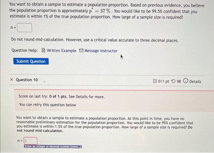 Solved You want to obtain a sample to estimate a population | Chegg.com