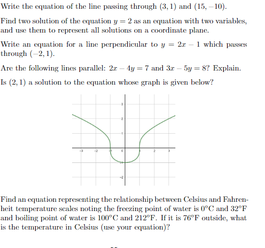 Solved Write The Equation Of The Line Passing Through 3 1