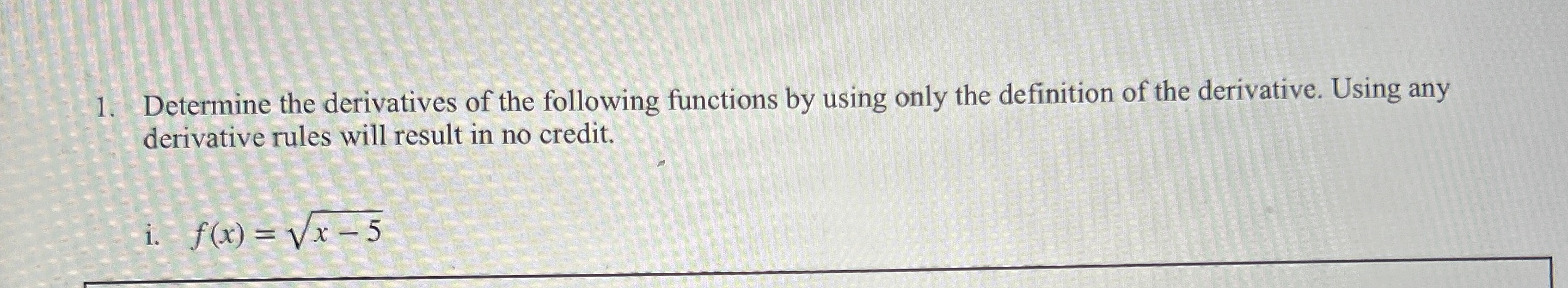 Solved Determine the derivatives of the following functions | Chegg.com