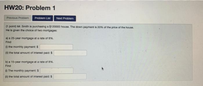 Solved HW20: Problem 1 Previous Problem Problem List Next | Chegg.com