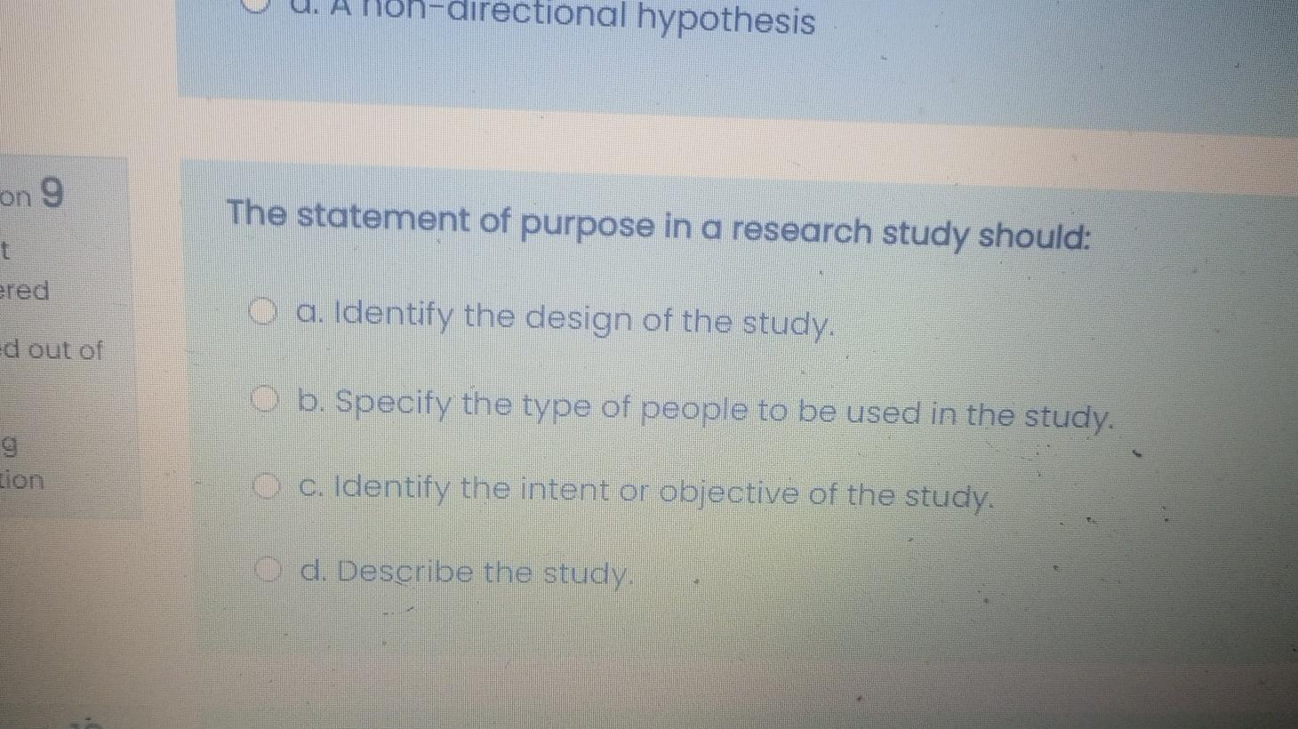 Solved directional hypothesis on 9 The statement of purpose | Chegg.com