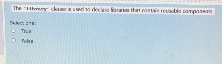 Solved The 'library' clause is used to declare libraries | Chegg.com
