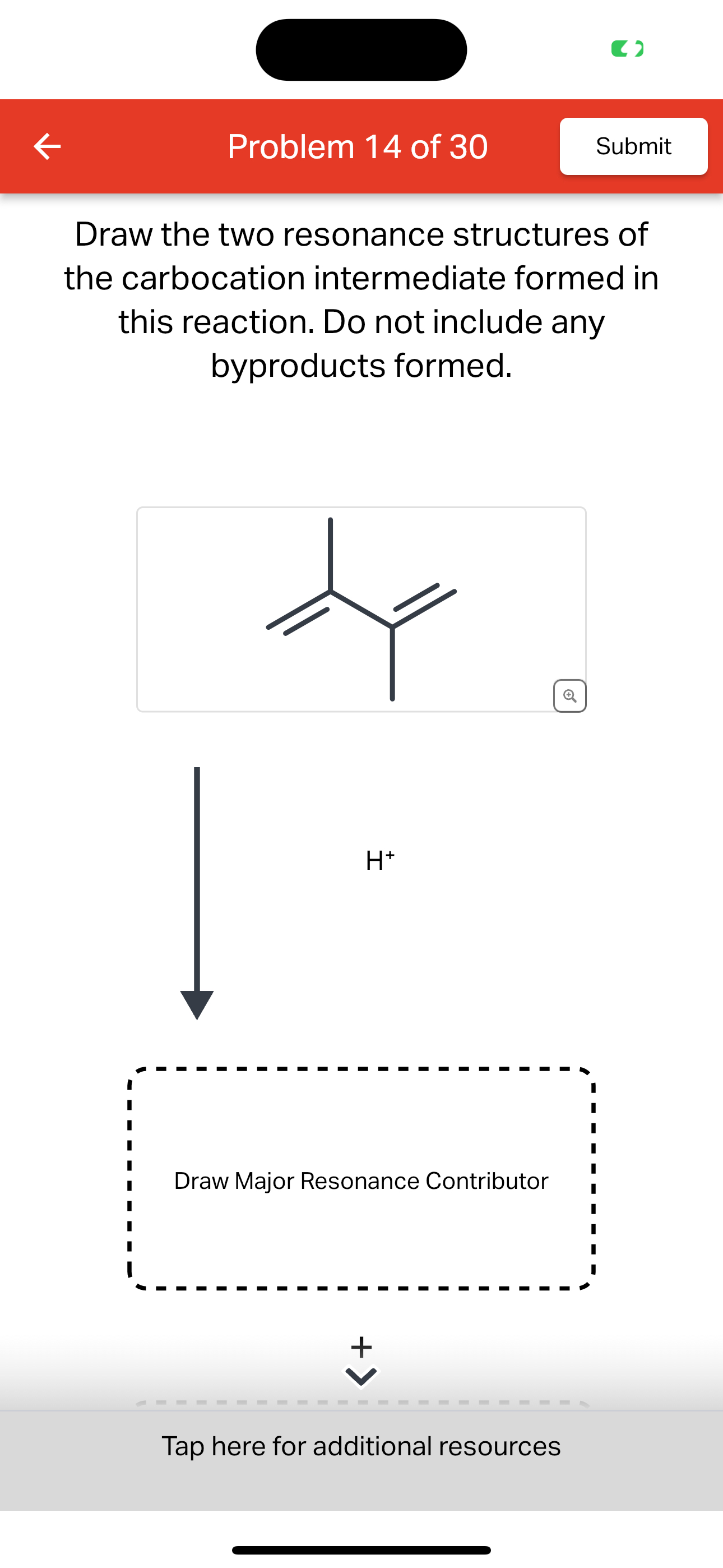Solved Problem 14 ﻿of 30Draw the two resonance structures of | Chegg.com