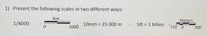 Solved 1) Present the following scales in two different | Chegg.com