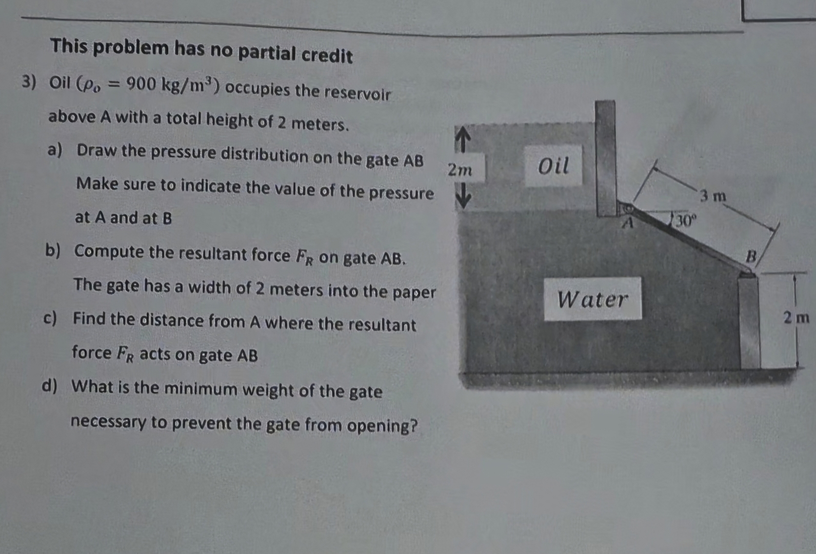 This problem has no partial creditOil ( ρo=900kgm3 ) | Chegg.com