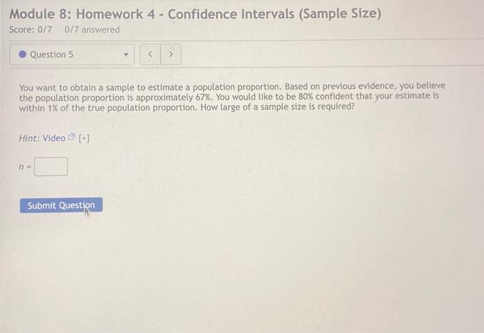 Solved Module 8: Homework 4 - Confidence Intervals (Sample | Chegg.com