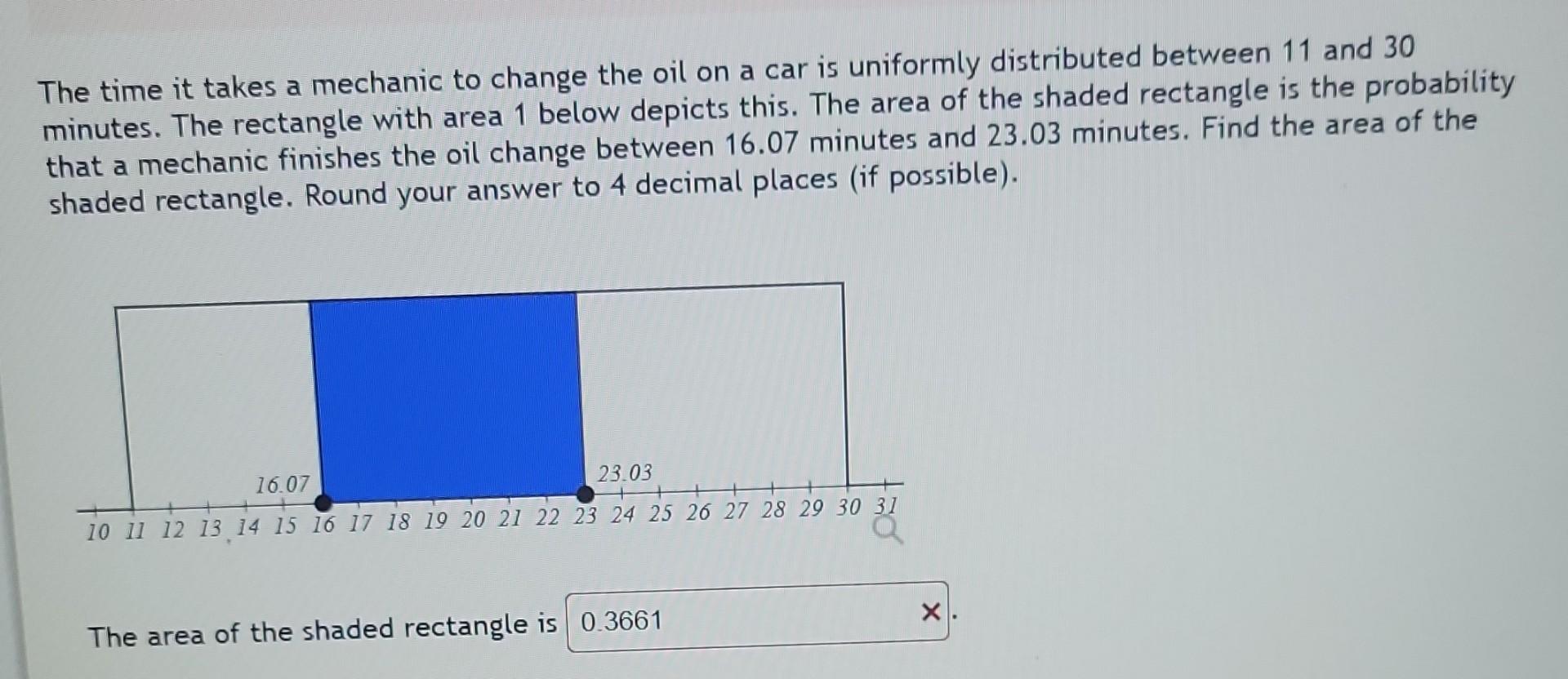 Solved The time it takes a mechanic to change the oil on a | Chegg.com