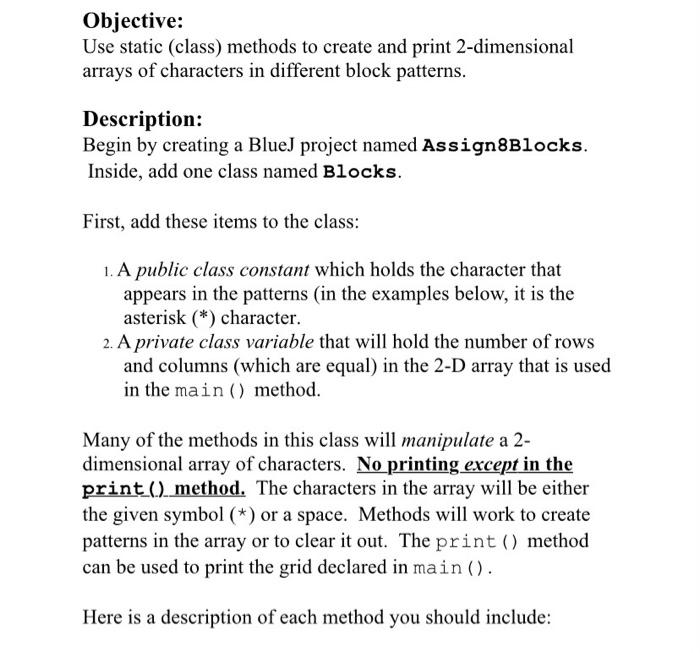 Solved Objective: Use static (class) methods to create and | Chegg.com