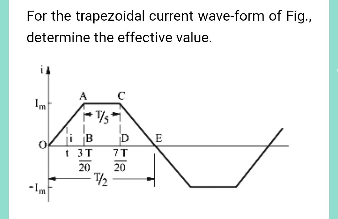 Solved ) For the trapezoidal current wave-form of Fig., | Chegg.com