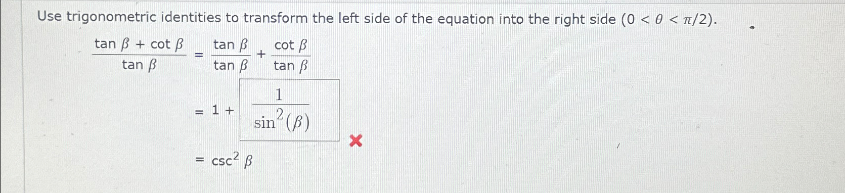 Solved Use trigonometric identities to transform the left | Chegg.com