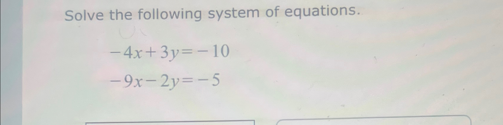Solved Solve the following system of | Chegg.com