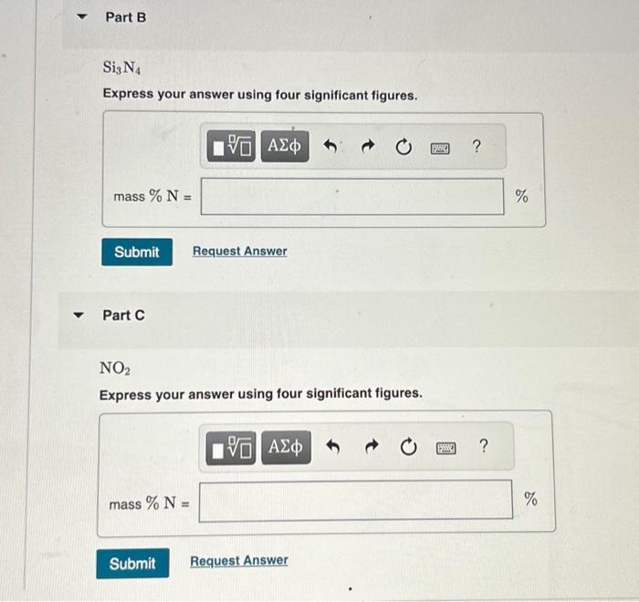 Solved Si3 N4 Express Your Answer Using Four Significant