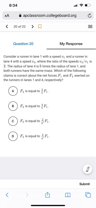Solved 6:34 AA apclassroom.collegeboard.org | Chegg.com