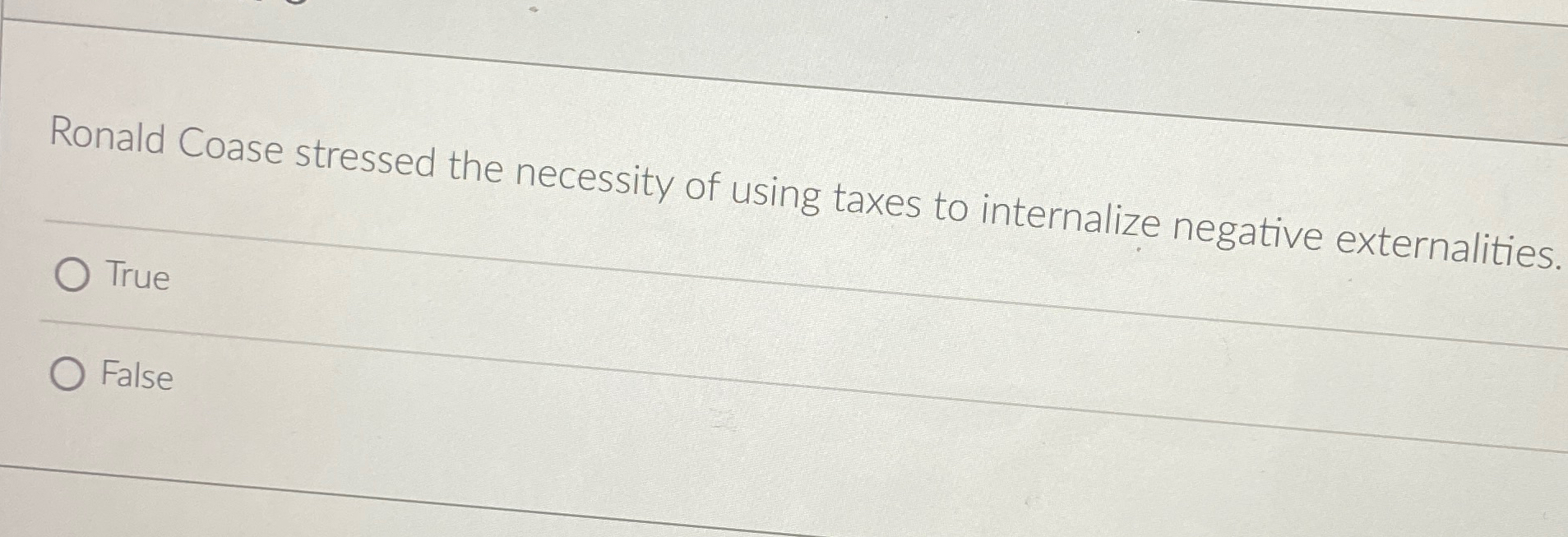 Solved Ronald Coase stressed the necessity of using taxes to | Chegg.com