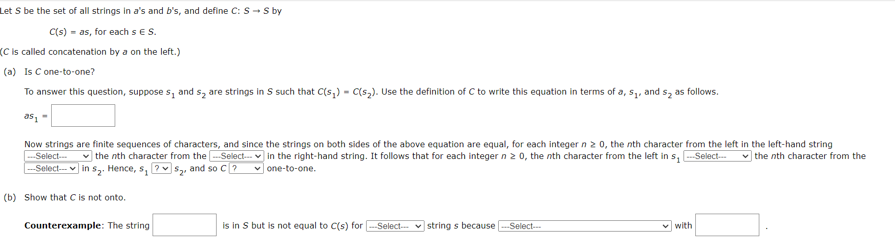 Solved Let S ﻿be the set of all strings in a's ﻿and b's, | Chegg.com
