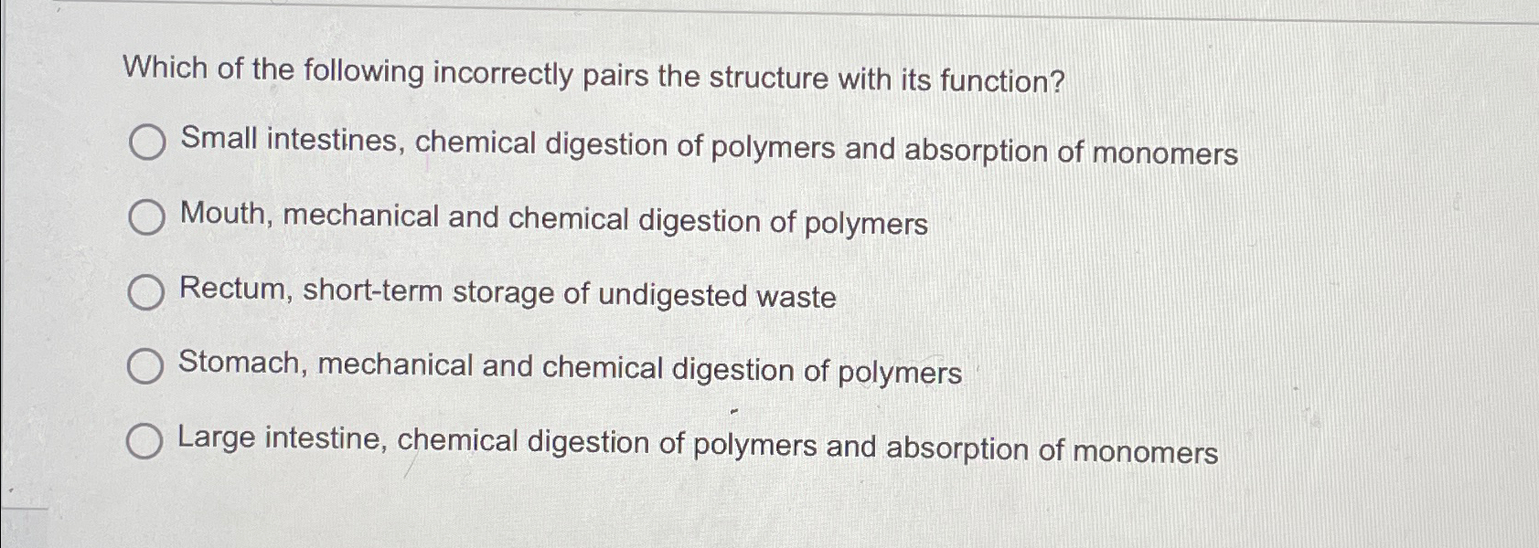 Solved Which of the following incorrectly pairs the | Chegg.com