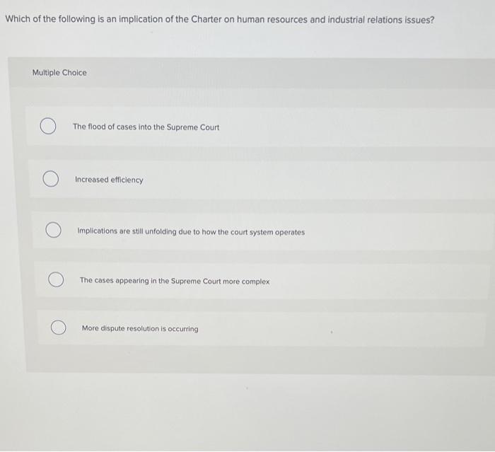 Solved Which of the following is an implication of the | Chegg.com