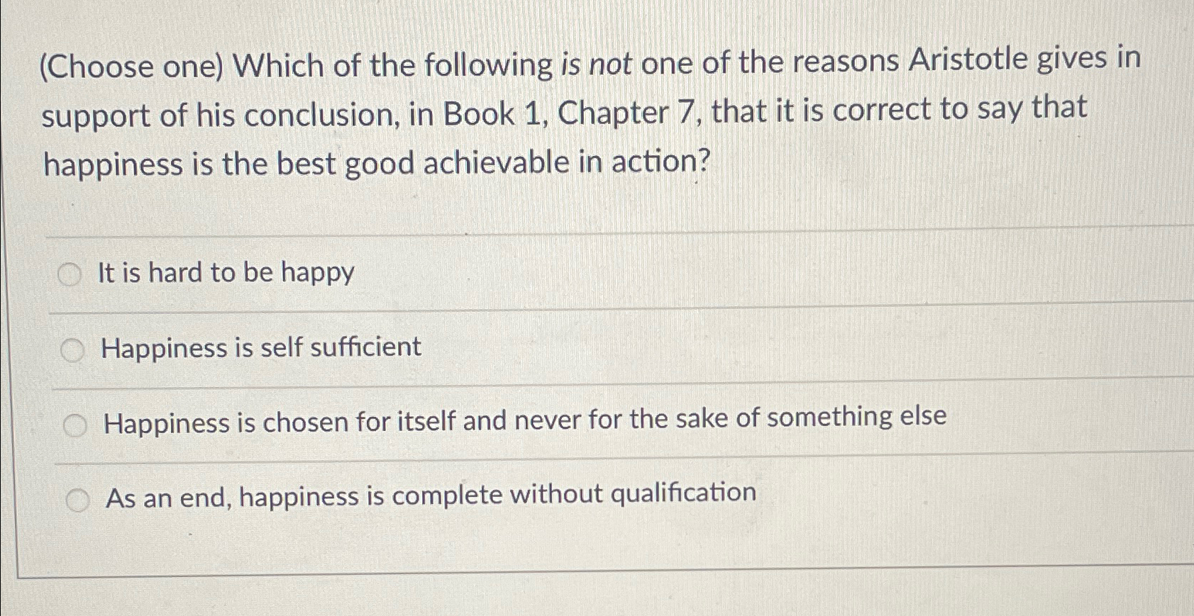 Solved (Choose one) ﻿Which of the following is not one of | Chegg.com