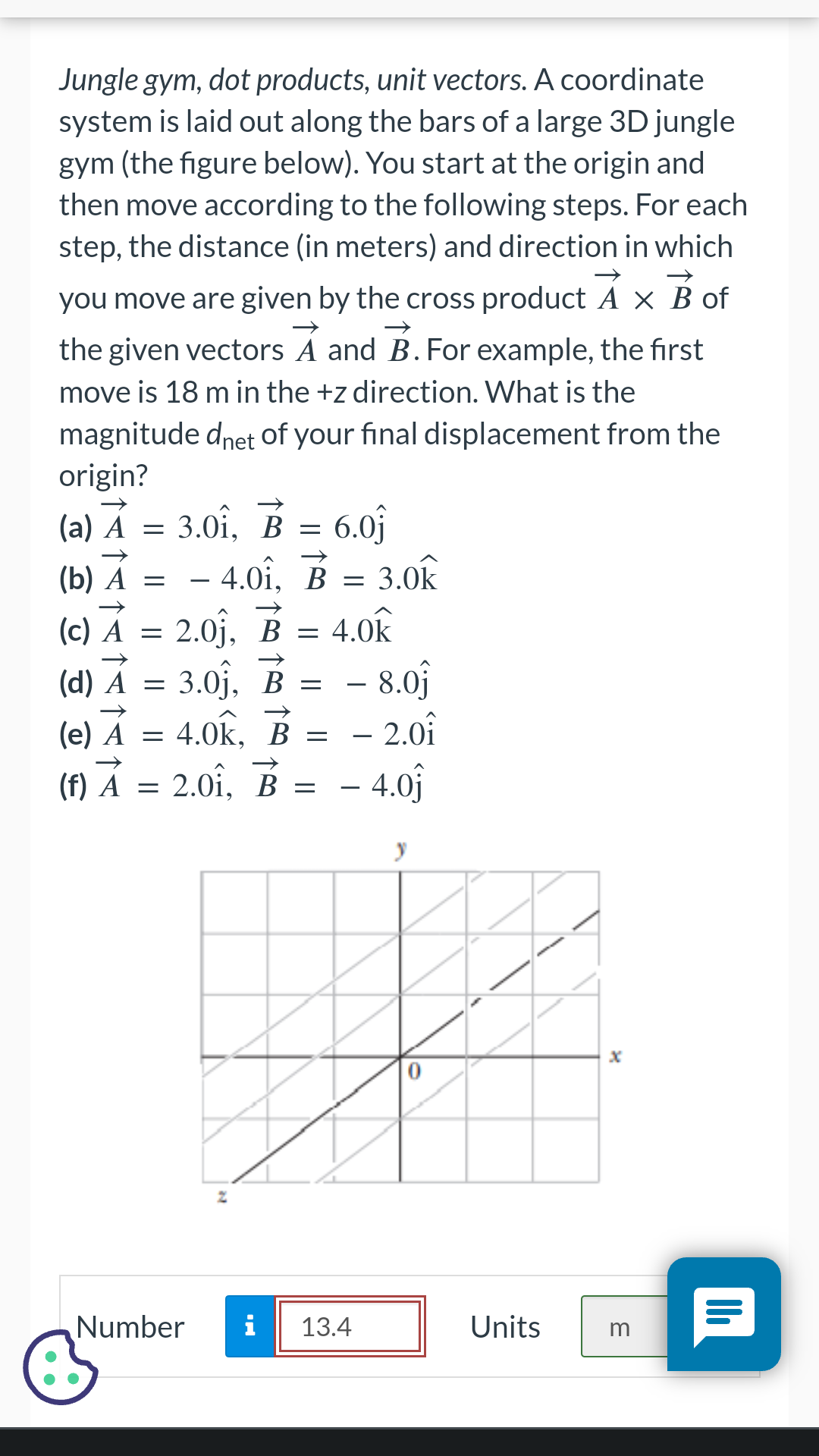 Solved Jungle gym, dot products, unit vectors. A coordinate | Chegg.com