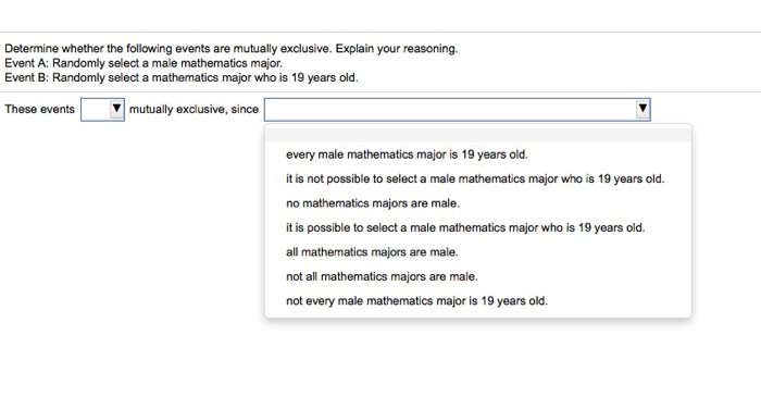 Solved Determine whether the following events are mutually | Chegg.com