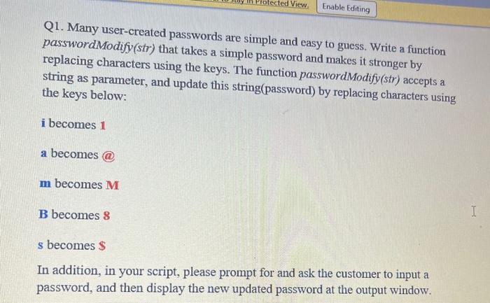 Solved Q1. Many user-created passwords are simple and easy | Chegg.com