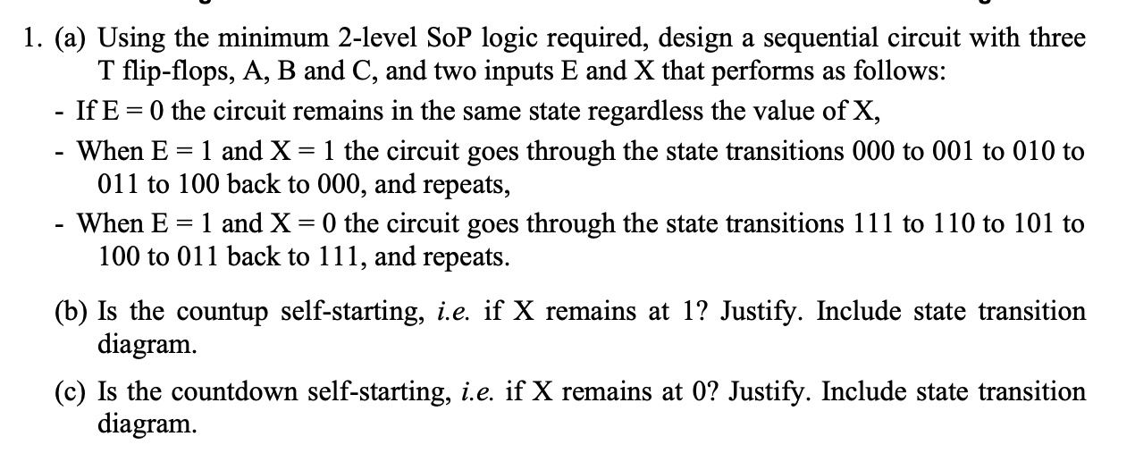 Solved (a) ﻿Using the minimum 2-level SoP logic required, | Chegg.com