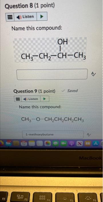 Solved Name this compound:Name this compound: Question 9 (1 | Chegg.com