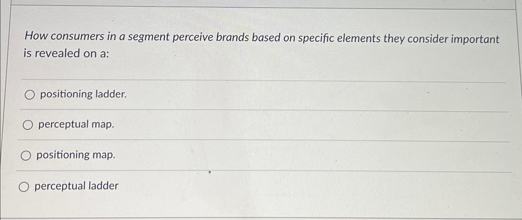 Solved How consumers in a segment perceive brands based on | Chegg.com