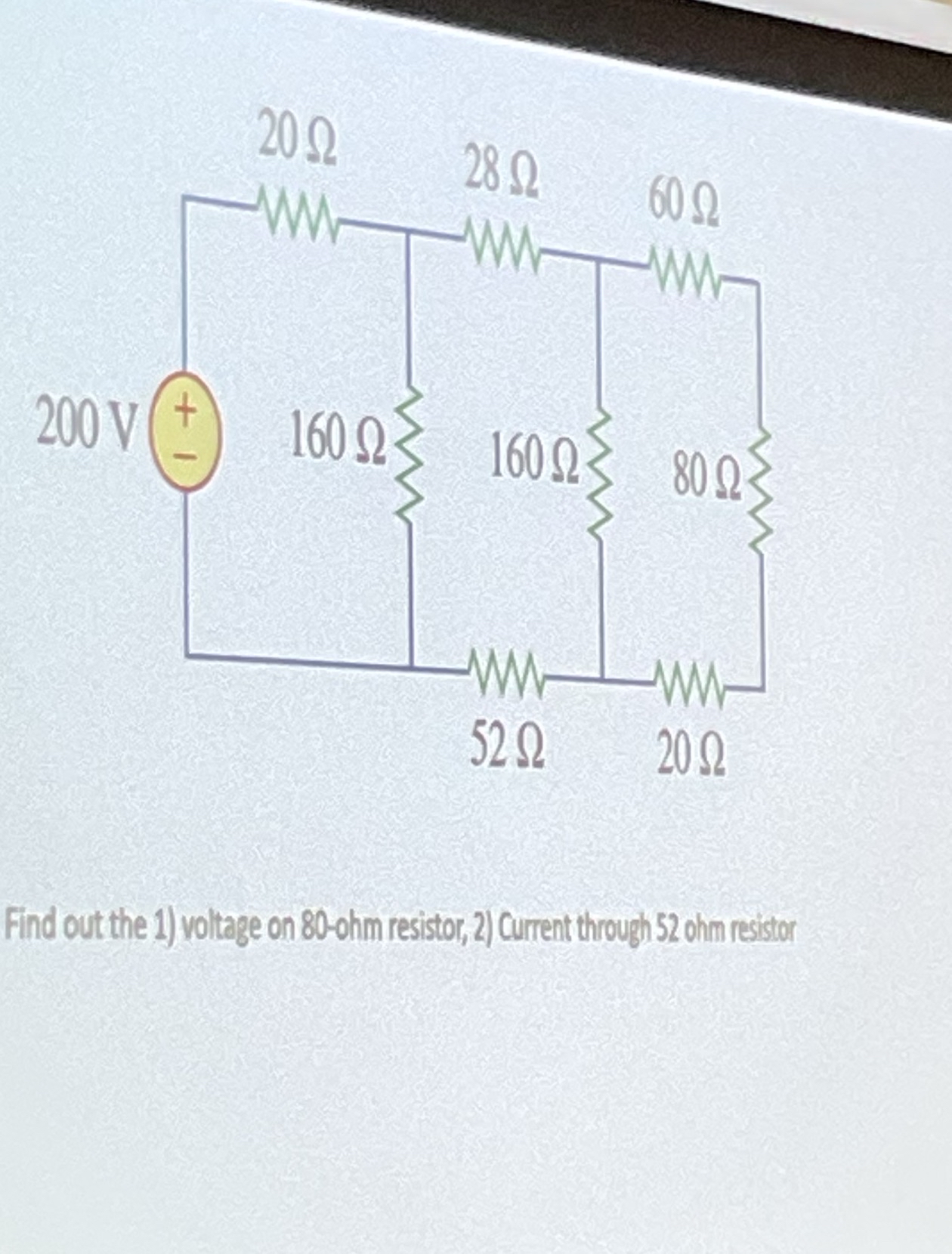 Solved Find out the 1) ﻿voltage on 80-ohm resistor, 2) | Chegg.com