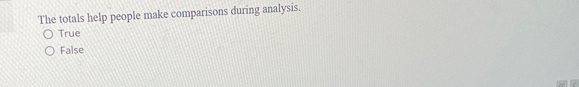 Solved The totals help people make comparisons during | Chegg.com