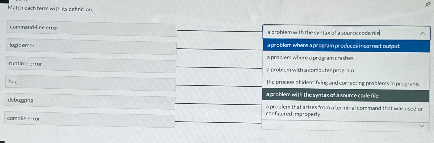 Solved Match each term with its definition.\table[[runtime | Chegg.com